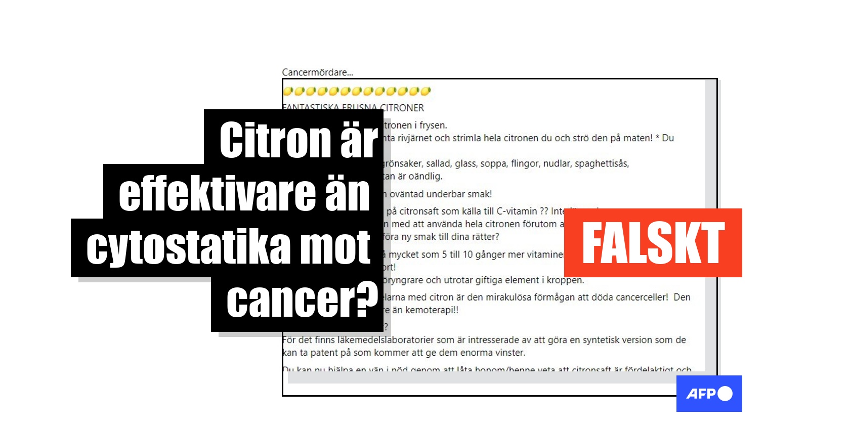 Falska påståenden om citron som cancerbot sprids i sociala medier ...